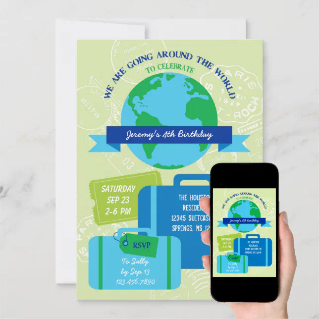 Around The World Invitation | Zazzle