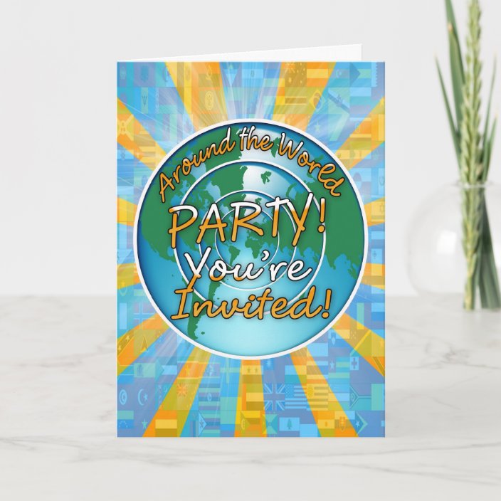 Around the world party with Globe Invitation | Zazzle.com