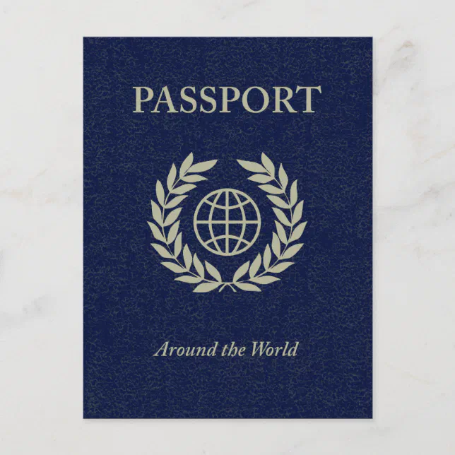 around the world : passport invitation postcard | Zazzle