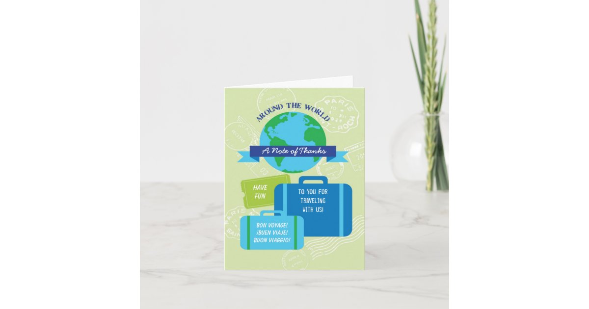 Around The World Thank You Card | Zazzle