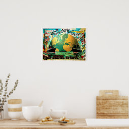 Around The World Voyage Vintage Travel Poster | Zazzle