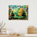 Around The World Voyage Vintage Travel Poster | Zazzle