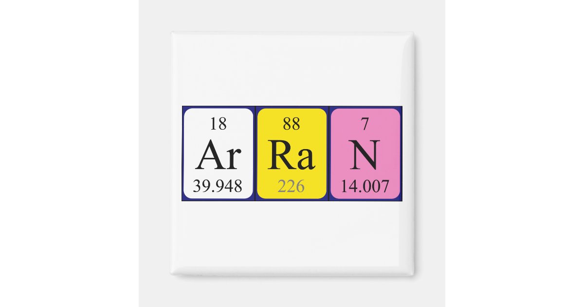 Arran periodic table name magnet | Zazzle