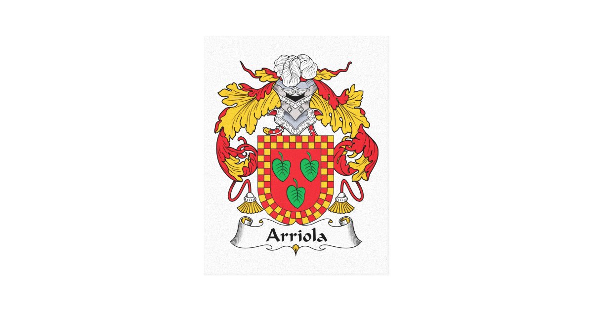 Arriola Family Crest Canvas Print | Zazzle