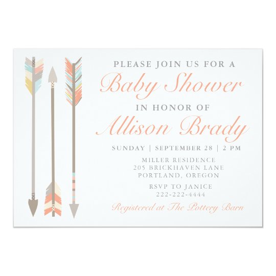 Arrow Baby Shower Hunting Invitations