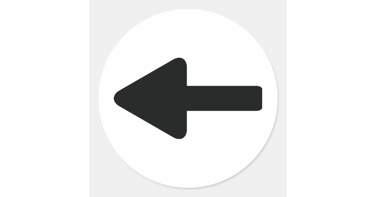 arrow left icon classic round sticker | Zazzle