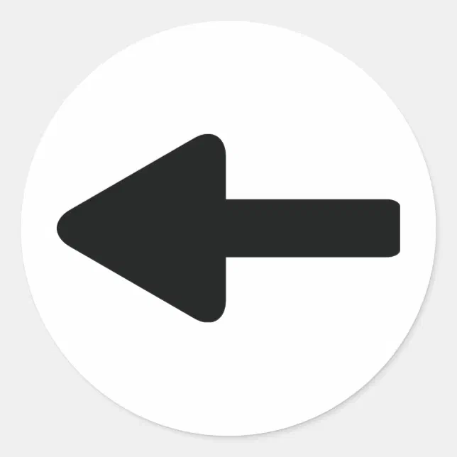 arrow left icon classic round sticker | Zazzle