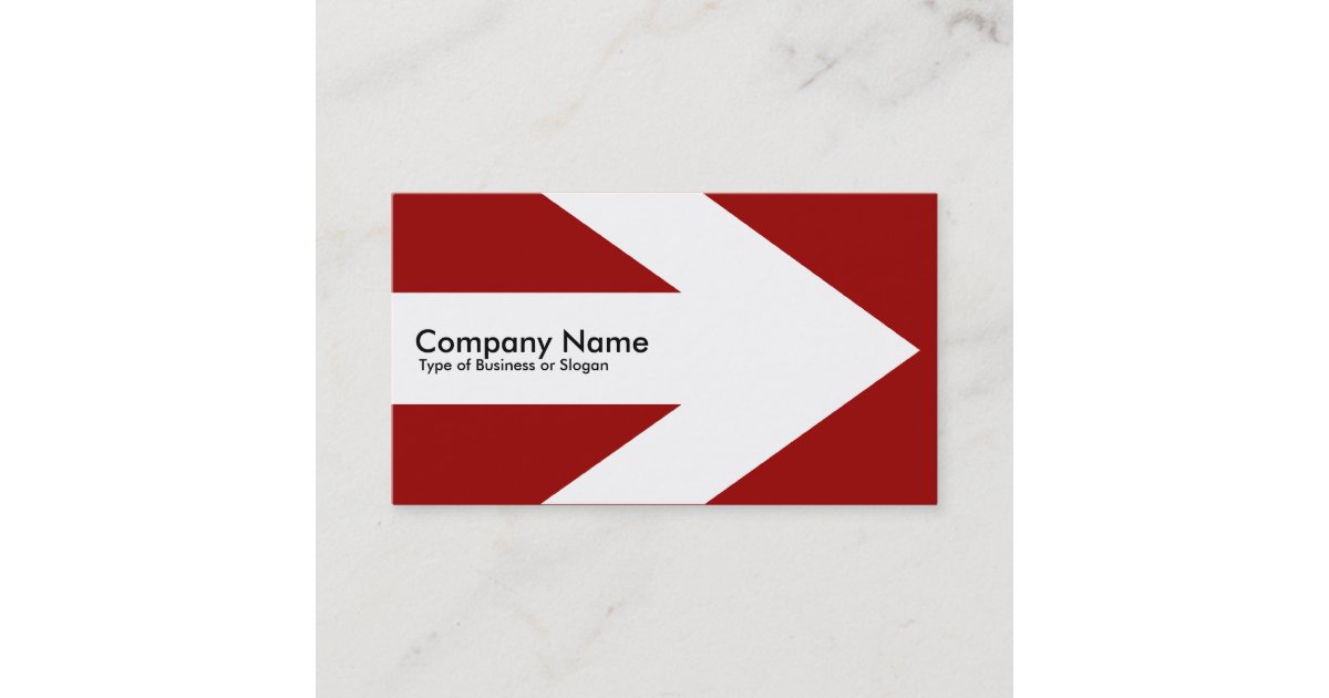 Arrow v3 (White) - Maroon 990000 Business Card | Zazzle