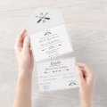 Arrows and Monograms Wedding | White All In One Invitation | Zazzle