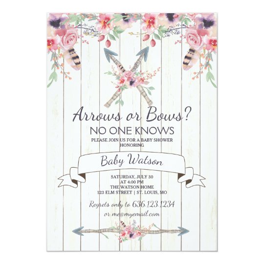 Arrows or Bows No One Knows Baby Shower Invitation | Zazzle.com