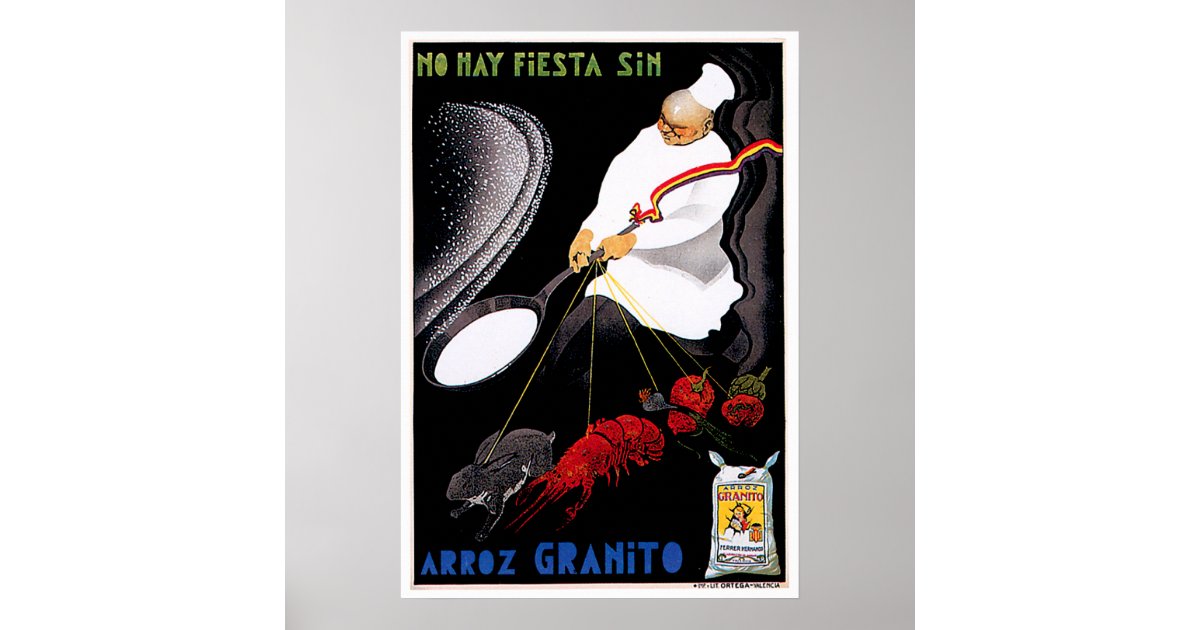 Arroz Granito Vintage Food Ad Art Poster | Zazzle