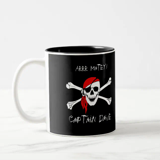 ARRR Matey Personalized Pirate Skull Crossbone Mug | Zazzle