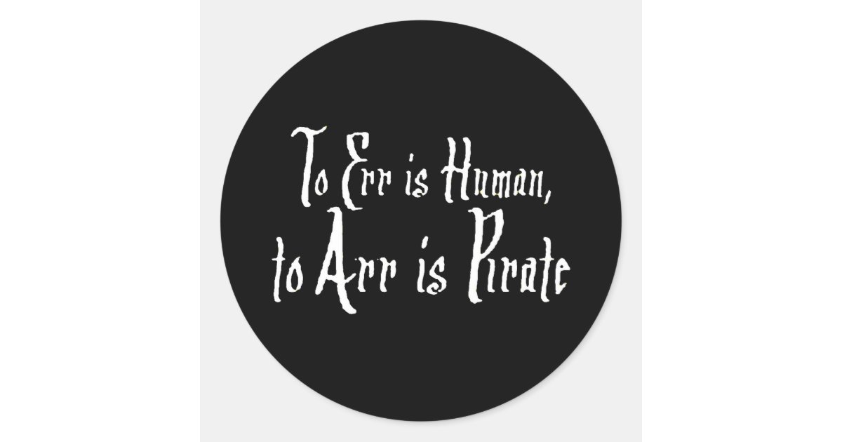 Arrr Pirate Classic Round Sticker | Zazzle