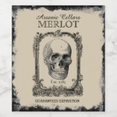 Arsenic Cellars Merlot Halloween Wine Label | Zazzle