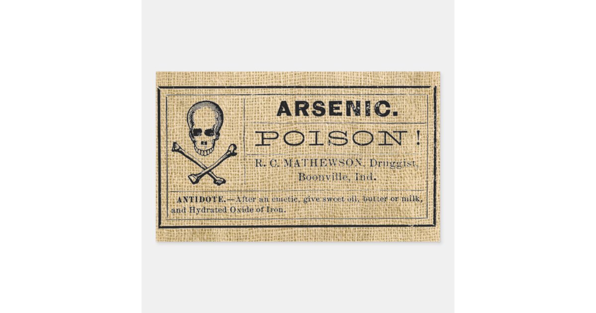 Arsenic Label on Burlap | Zazzle
