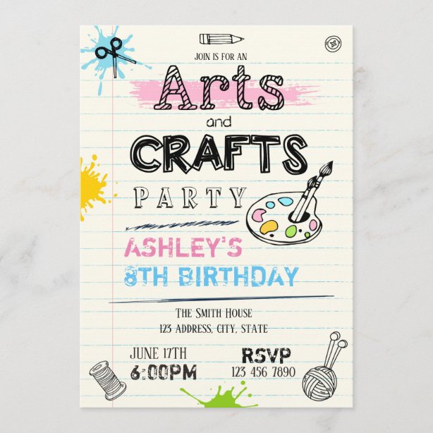 Arts And Crafts Invitations | Zazzle