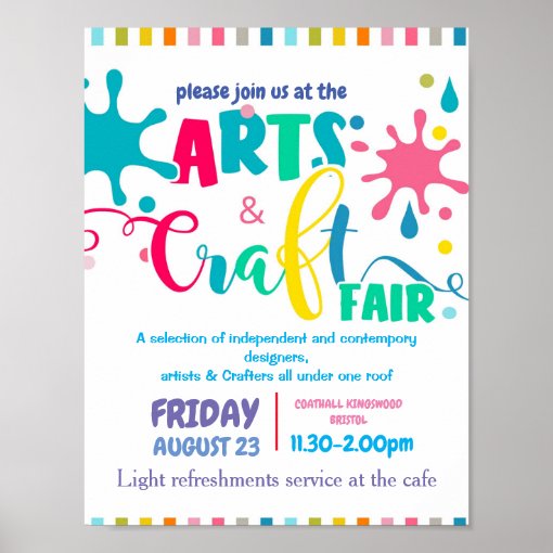 Art and craft fair theme event poster | Zazzle