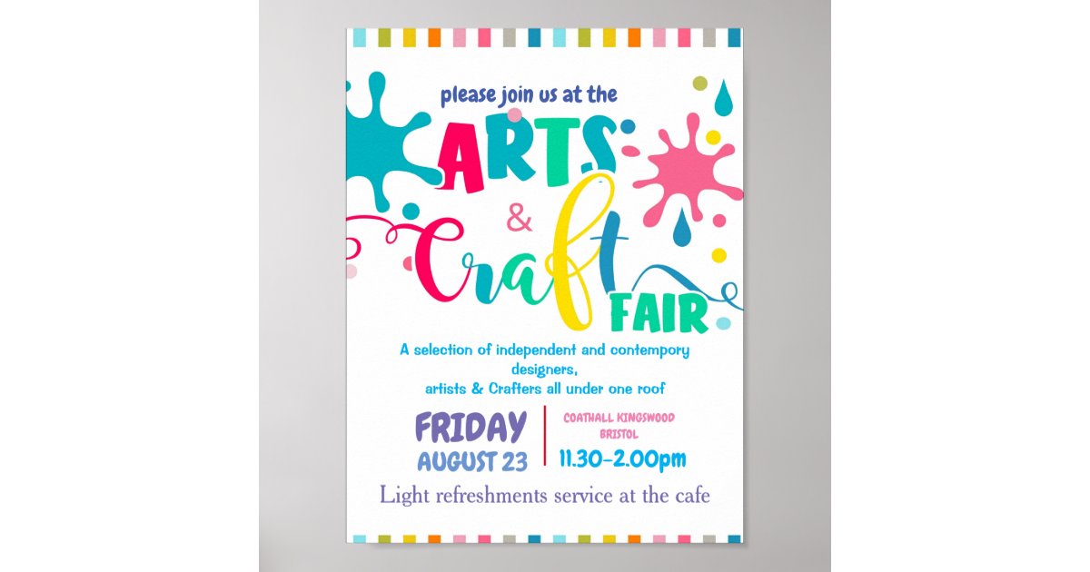 Art and craft fair theme event poster | Zazzle