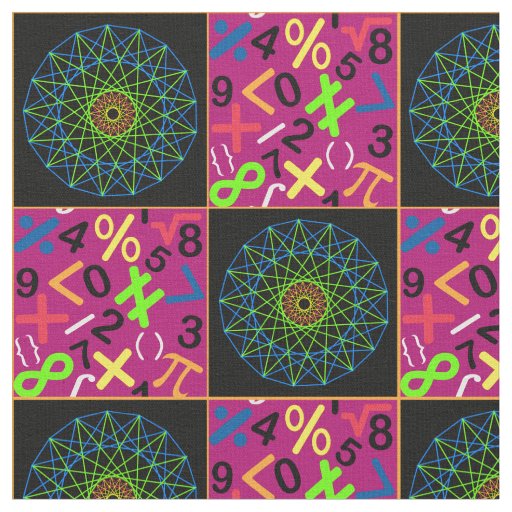 Art and Math Fabric, Magenta Fabric | Zazzle