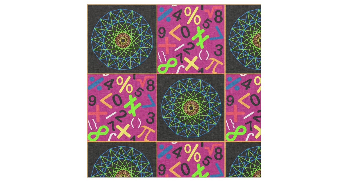 Art and Math Fabric, Magenta Fabric | Zazzle