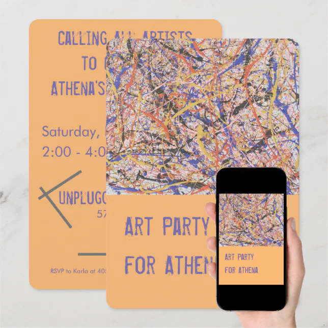 Art Artsy Artists Painting Party Invitation | Zazzle