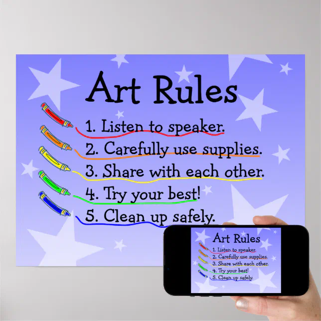 Art Class Rules Poster | Zazzle