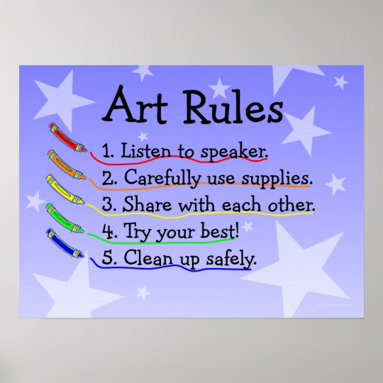 Art Class Rules Poster | Zazzle.com