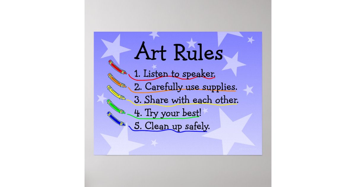 Art Class Rules Poster | Zazzle