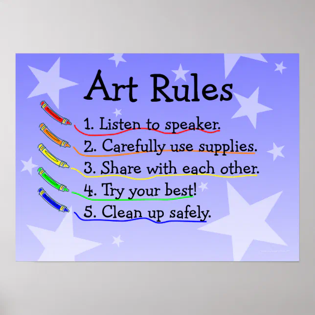 Art Class Rules Poster | Zazzle