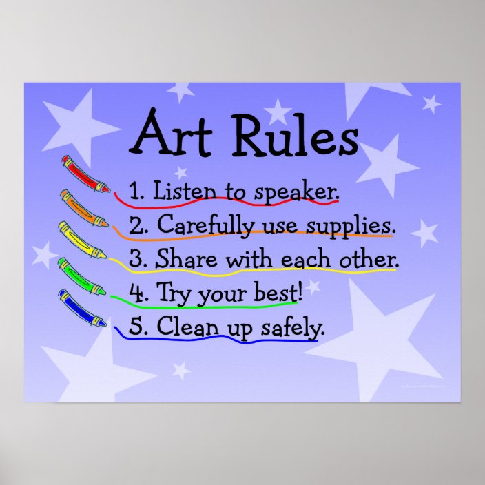 Art Class Rules Poster | Zazzle.com