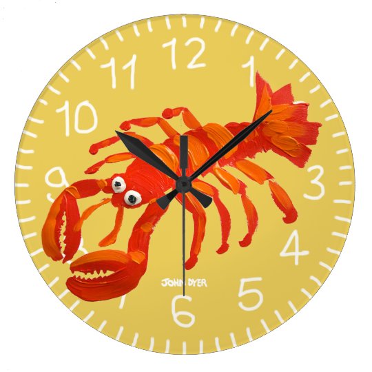 Art Clock: John Dyer Cornish Lobster. Padstow Large Clock | Zazzle.com