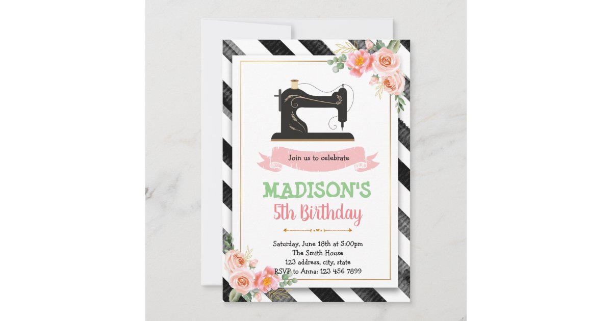 Art craft sewing party invitation | Zazzle