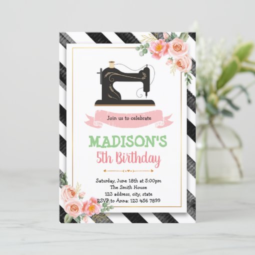 Art craft sewing party invitation | Zazzle