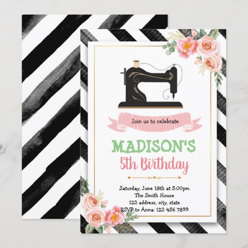 Art craft sewing party invitation | Zazzle