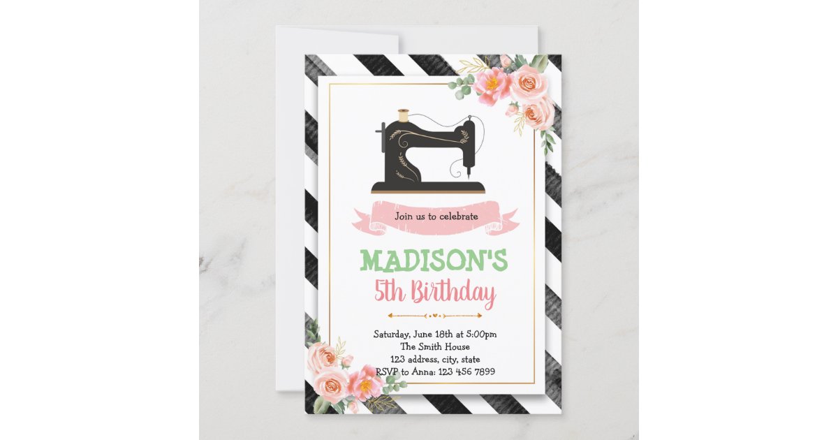 Art craft sewing party invitation | Zazzle
