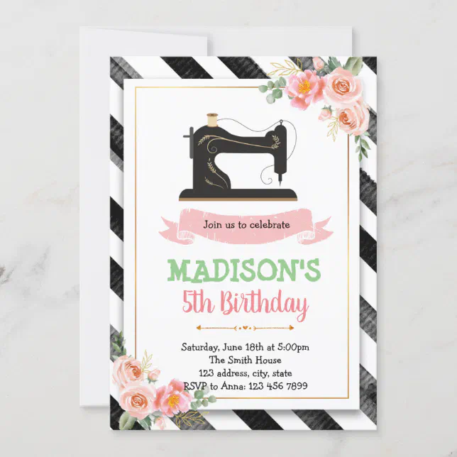 Art craft sewing party invitation | Zazzle