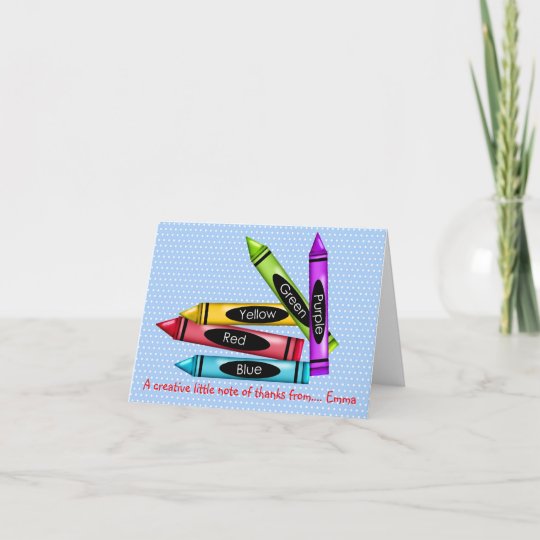 Art Crayons Thank you Note cards | Zazzle.com