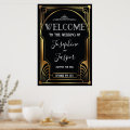 Art Deco 1920s Black and Gold Welcome Sign | Zazzle