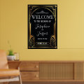 Art Deco 1920s Black and Gold Welcome Sign | Zazzle
