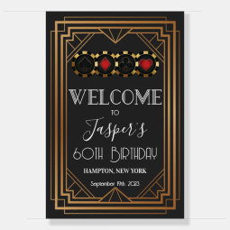 Art Deco 1920s Casino Foam Board Welcome Sign | Zazzle