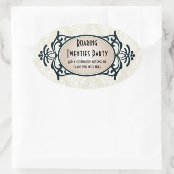 Art Deco 1920s Party Oval Sticker | Zazzle
