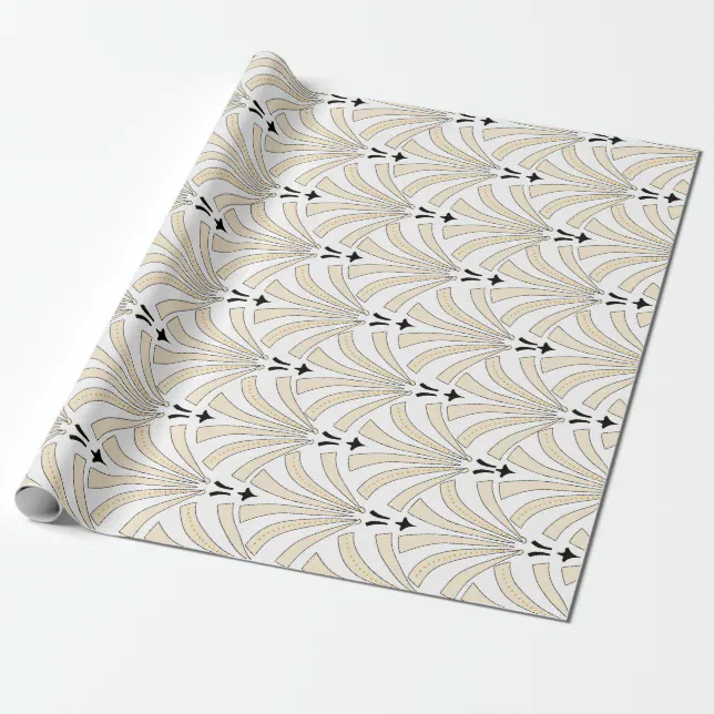 Art Deco 1920s Roaring Twenties Fans Wrapping Paper | Zazzle
