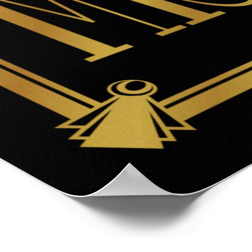 Art Deco 20's style BLACK text LET'S MISBEHAVE Poster | Zazzle