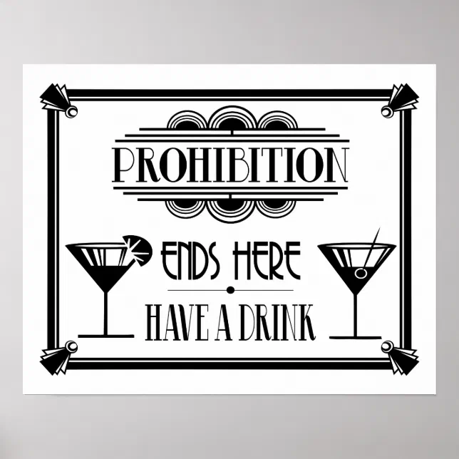 Art Deco 20's style "Cocktail Bar sign BLACK | Zazzle