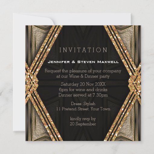Art Deco Aztec Earth Dinner Party Invitations | Zazzle