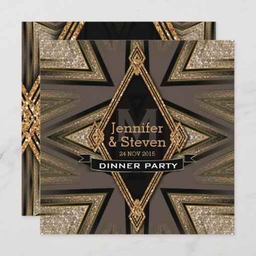 Art Deco Aztec Earth Dinner Party Invitations | Zazzle