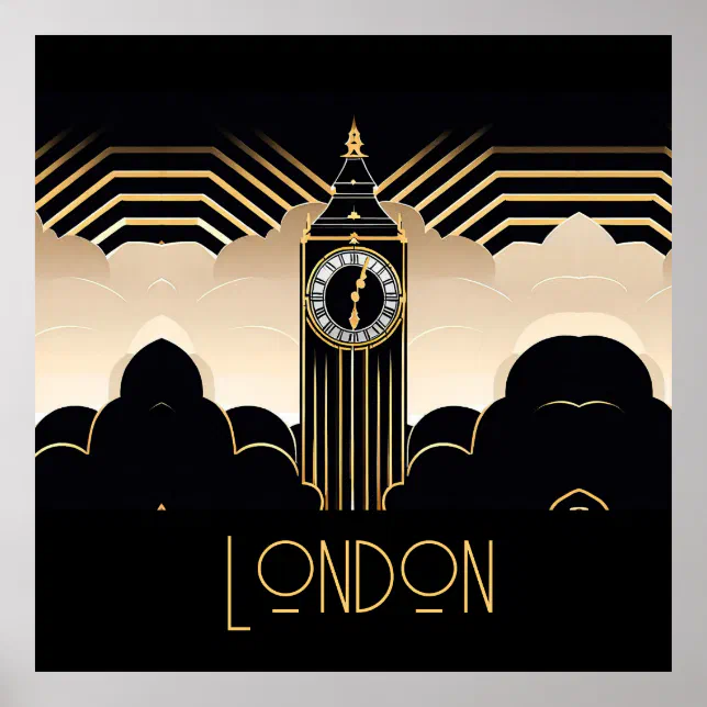 Art Deco Big Ben Poster | Zazzle
