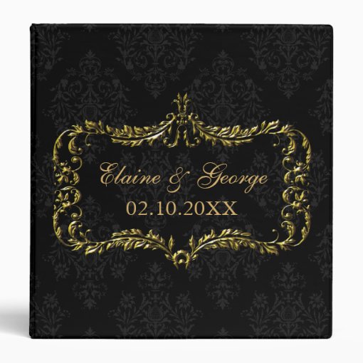 Art Deco Black Gold Photo Wedding Planner Binder | Zazzle