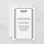 Art Deco black stacked frame gold RSVP response | Zazzle