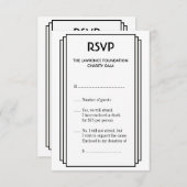 Art Deco black stacked frame gold RSVP response | Zazzle